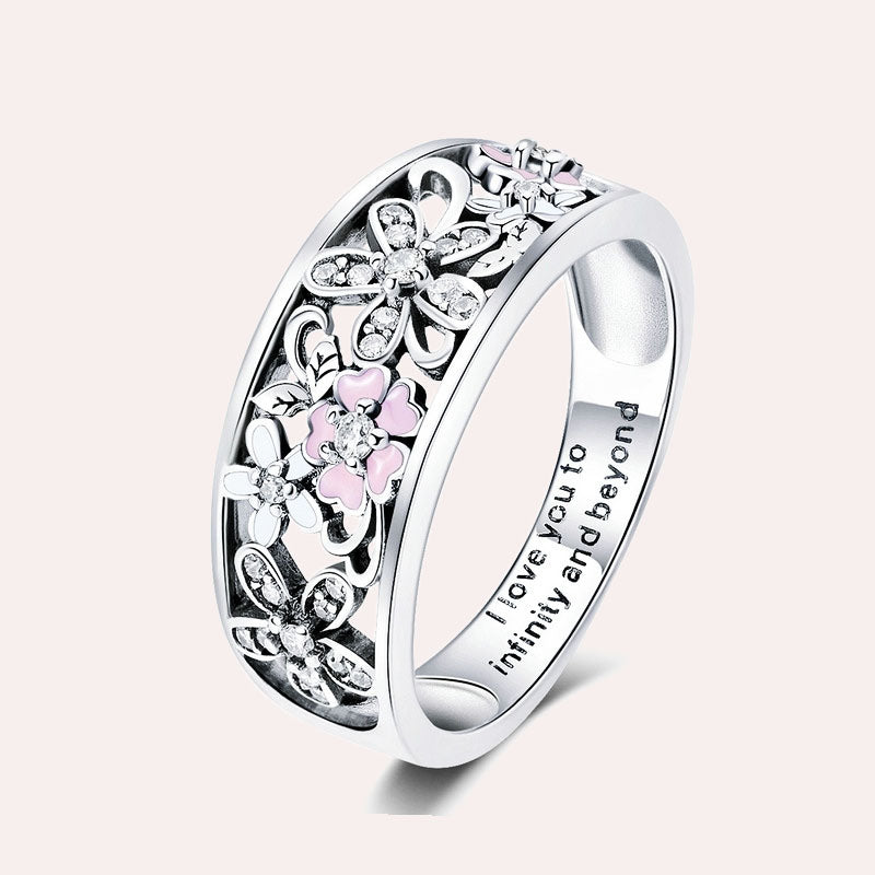 Daisy Pink Blossom Ring – MOON CHARMS